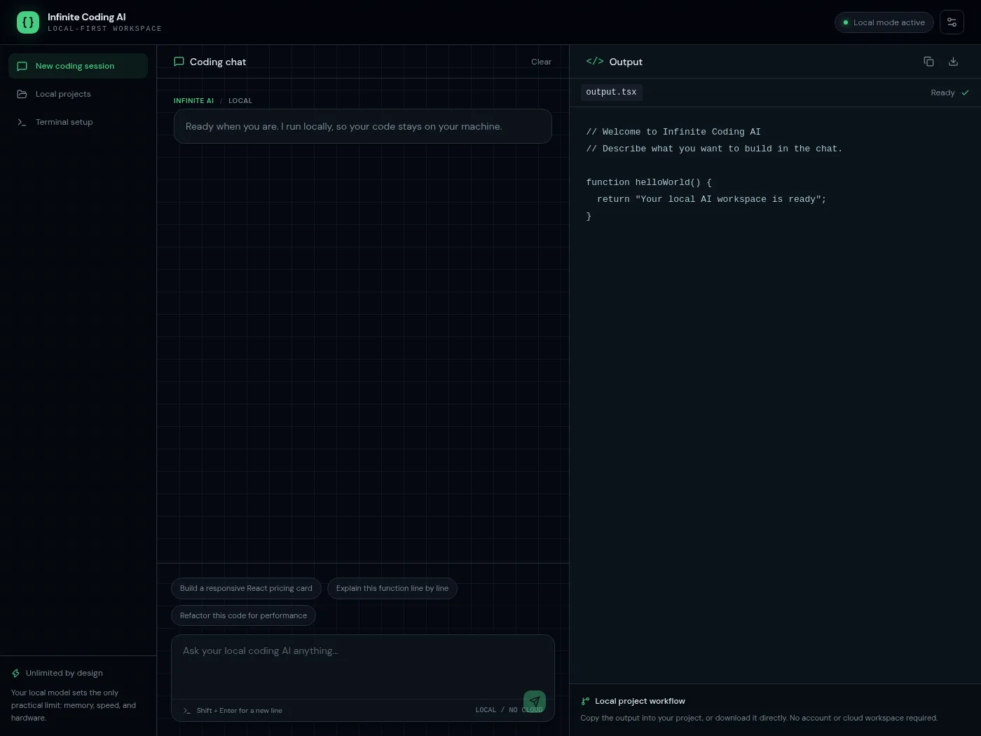 Infinite Coding AI Site