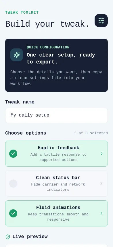 iOS Tweak Builder