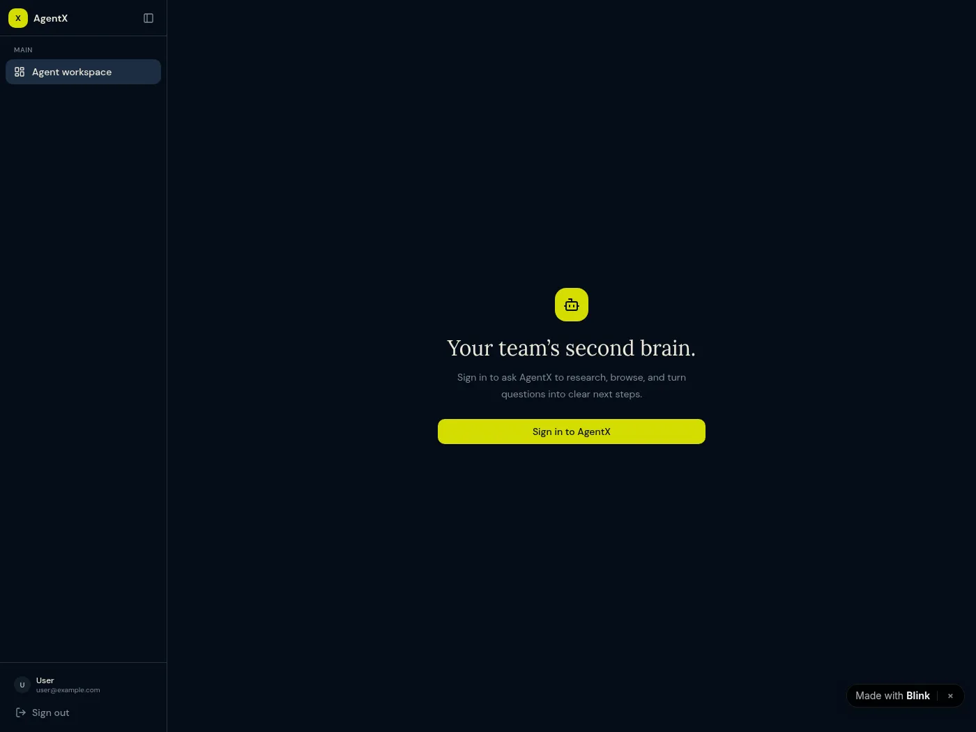 AgentX Dashboard