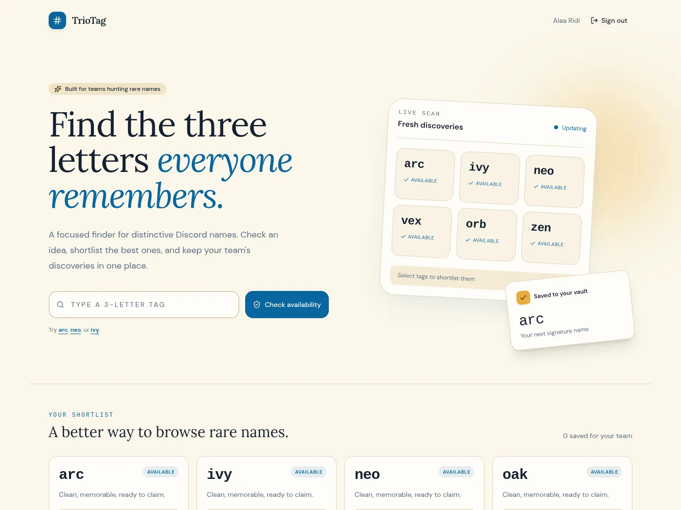 TrioTag Discord Finder