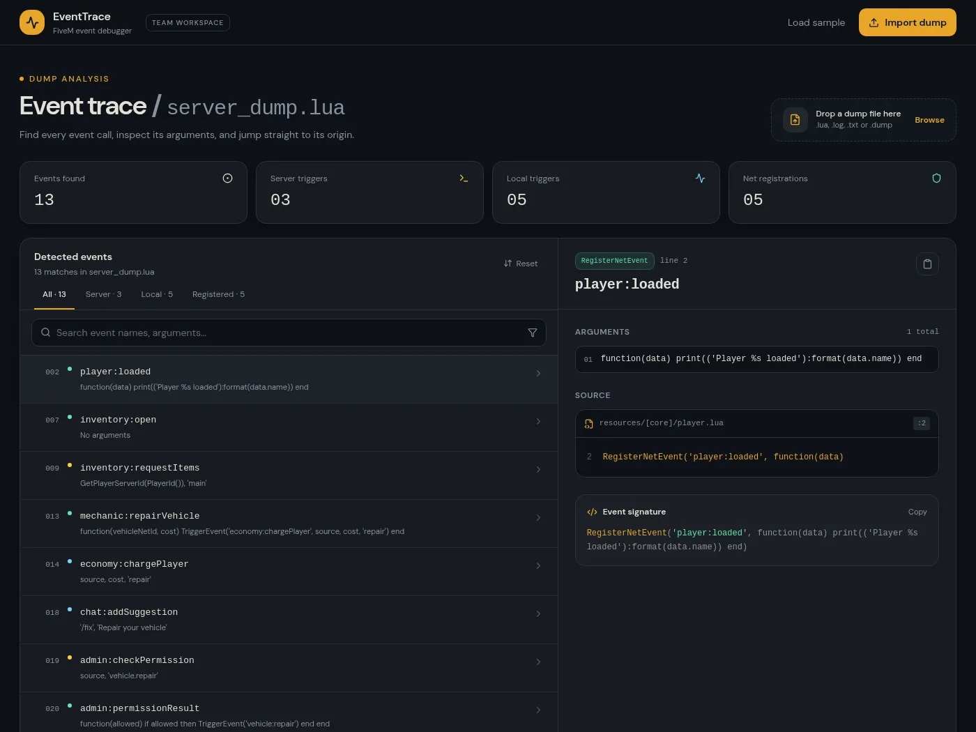 EventTrace for FiveM