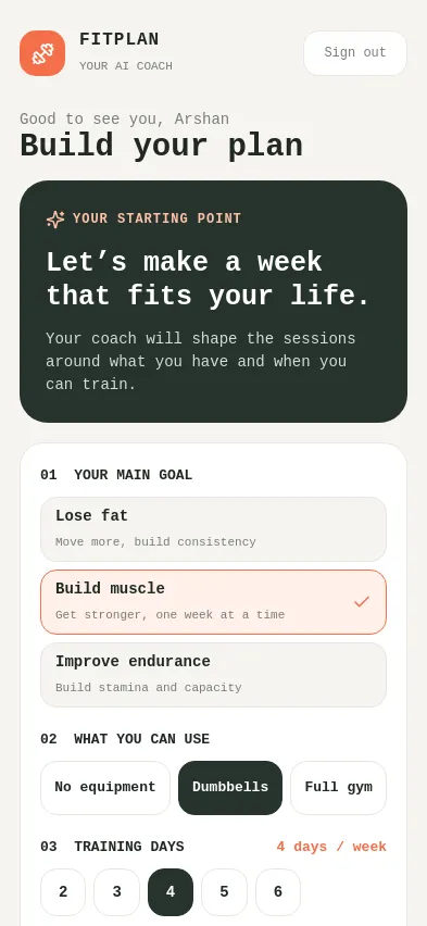 FitPlan AI Coach