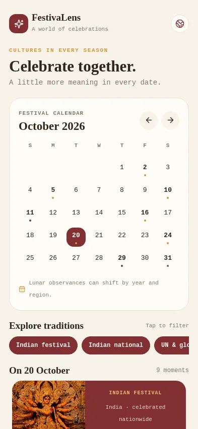 FestivaLens Calendar