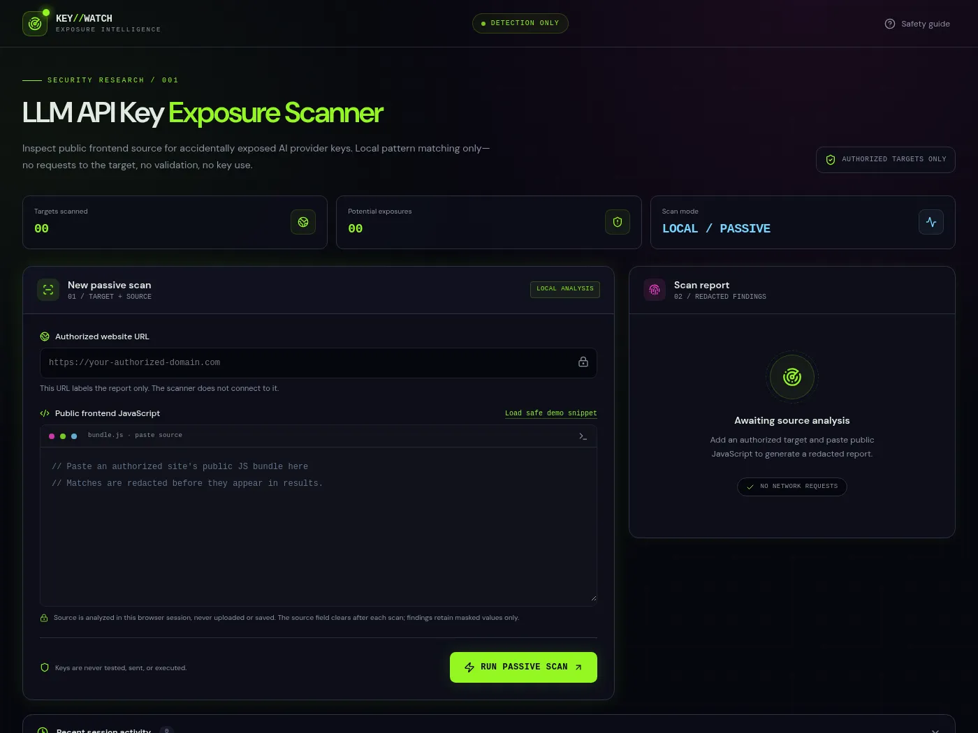 Cyberpunk LLM KeyScanner