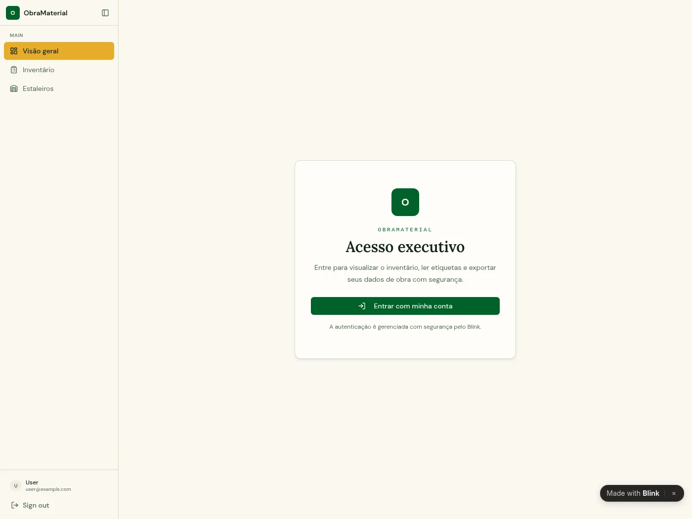 ObraMaterial Tracker