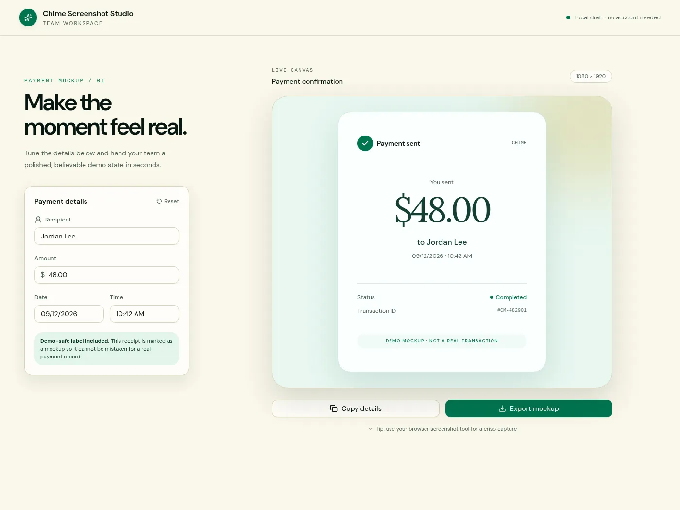 Chime Screenshot Studio