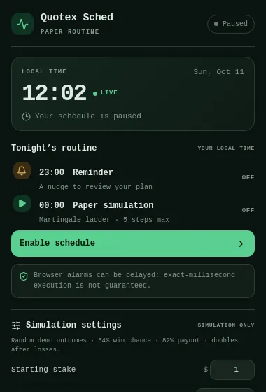 Quotex Sched Companion