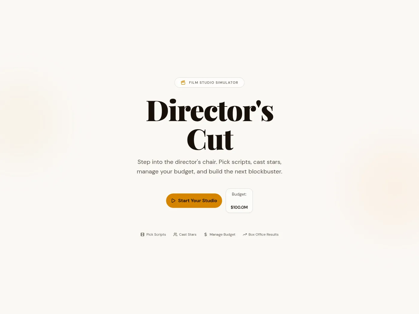 Director's Cut: Filmmaker Game