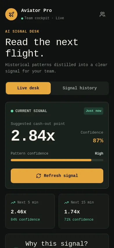 Aviator AI Signal Pro