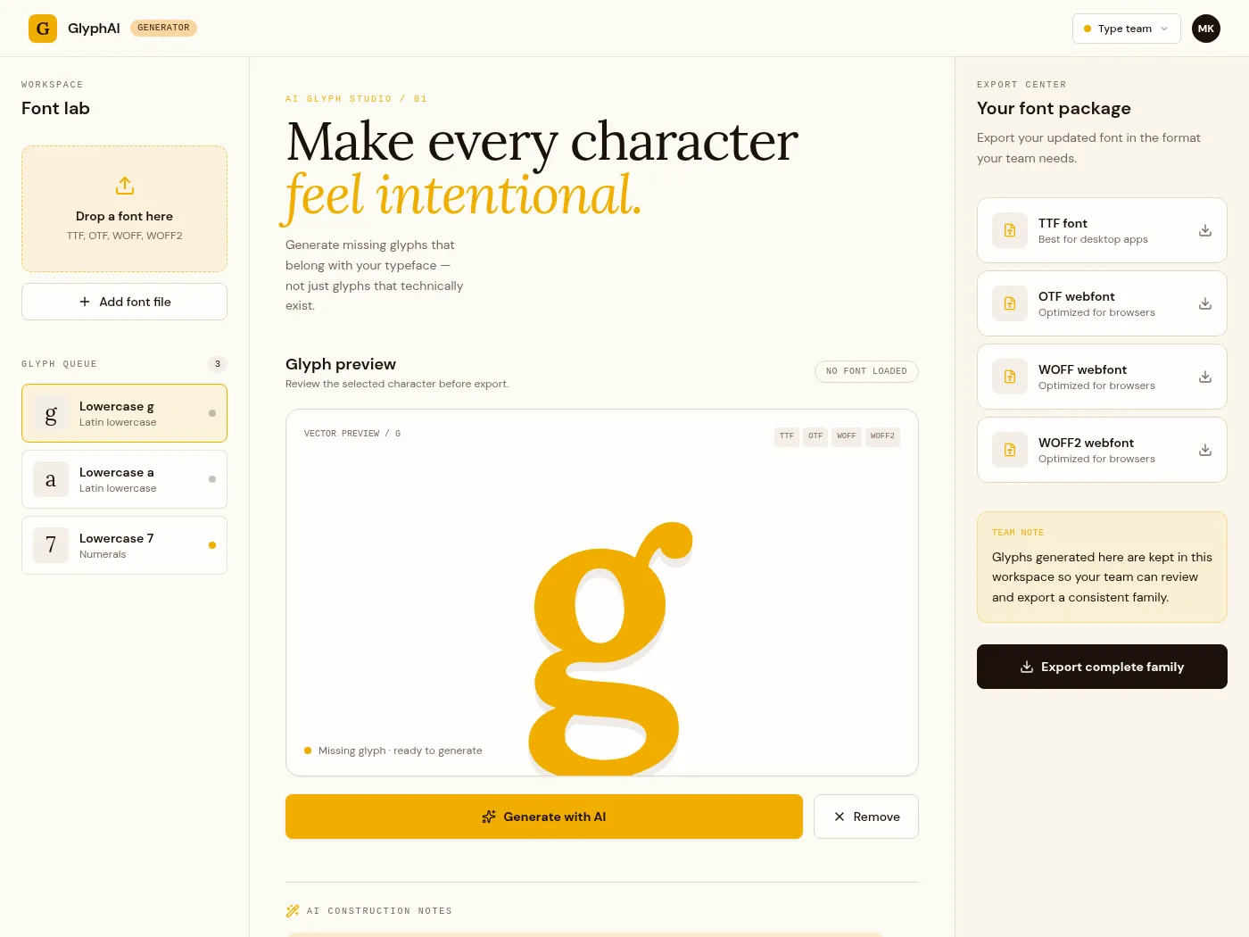 GlyphAI Generator