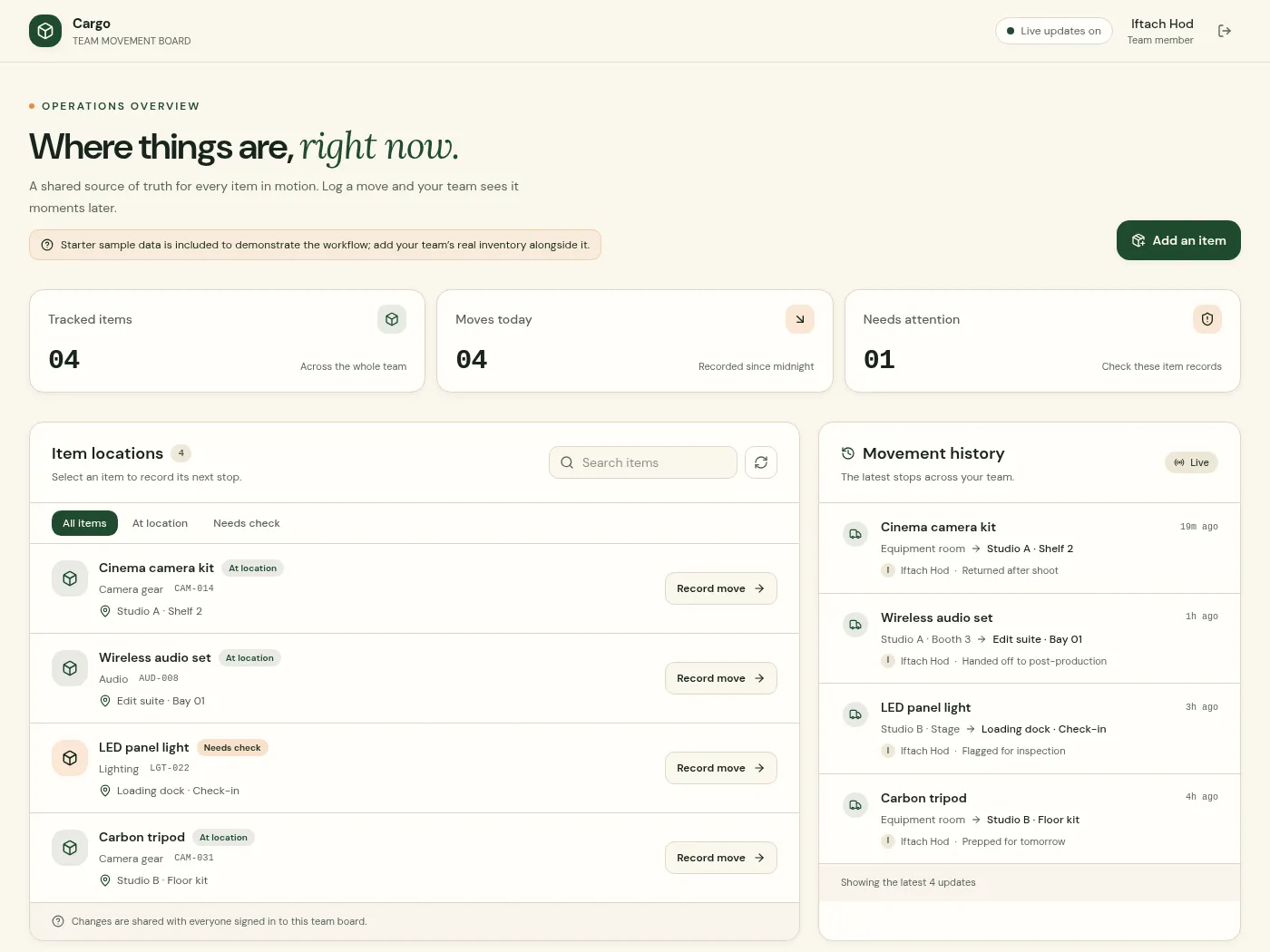 Object Movement Tracker