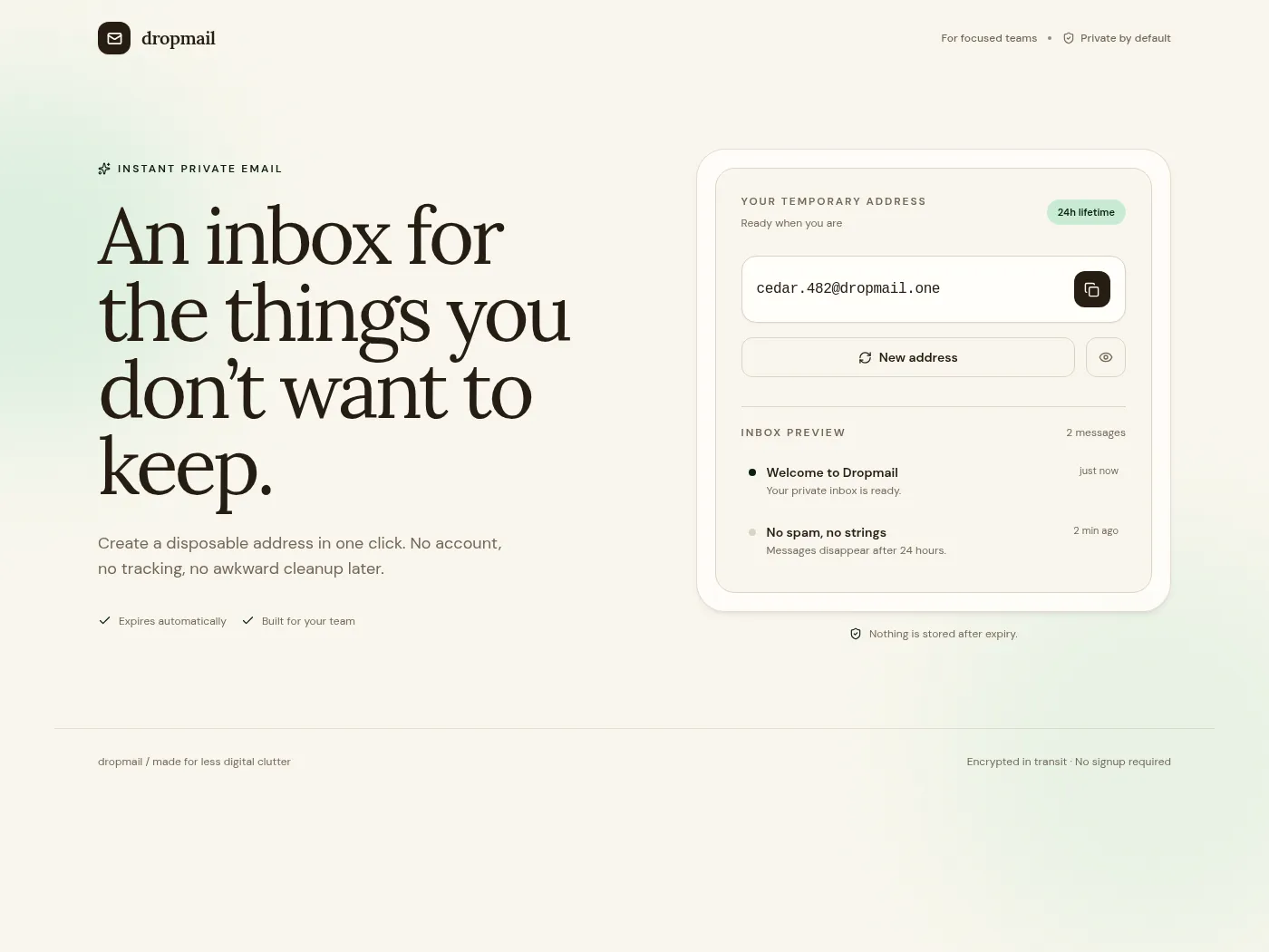 TempMail Minimal