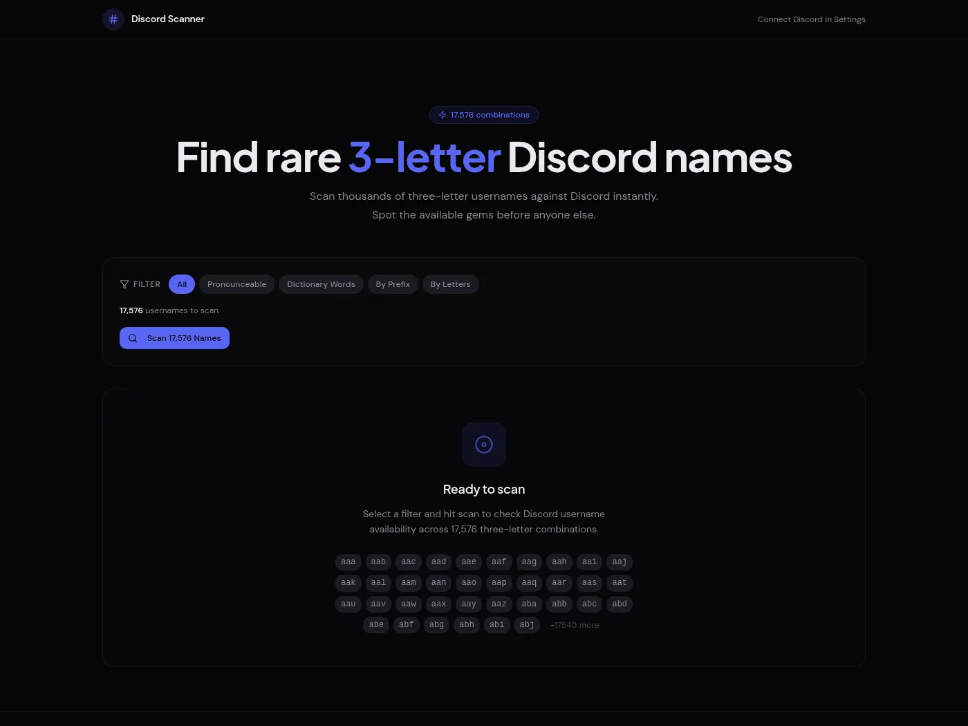 Discord Username Scanner