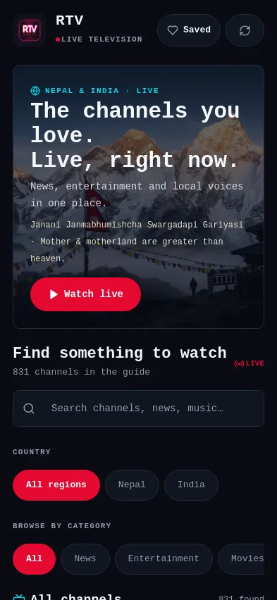 RTV Live TV App