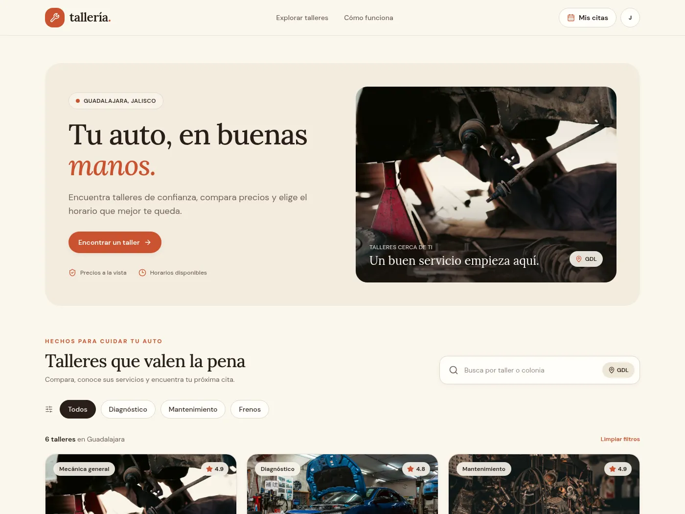 Talleres Finder