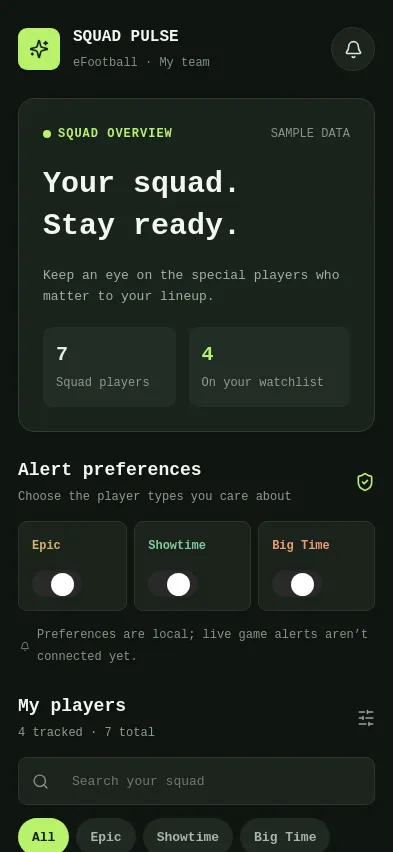 eFootball Squad Tracker