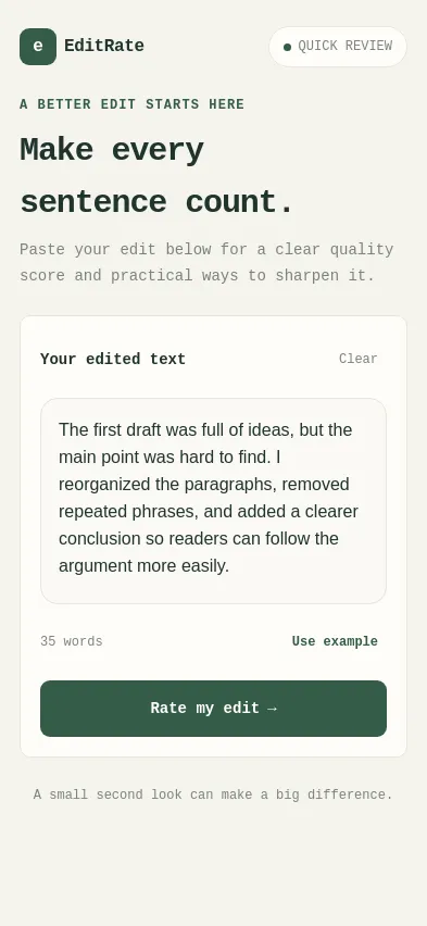 EditRate Mobile