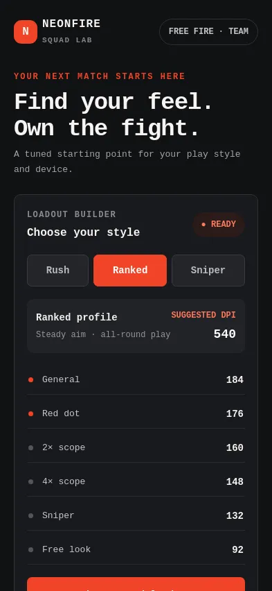 NeonFire Sensitivity Boost
