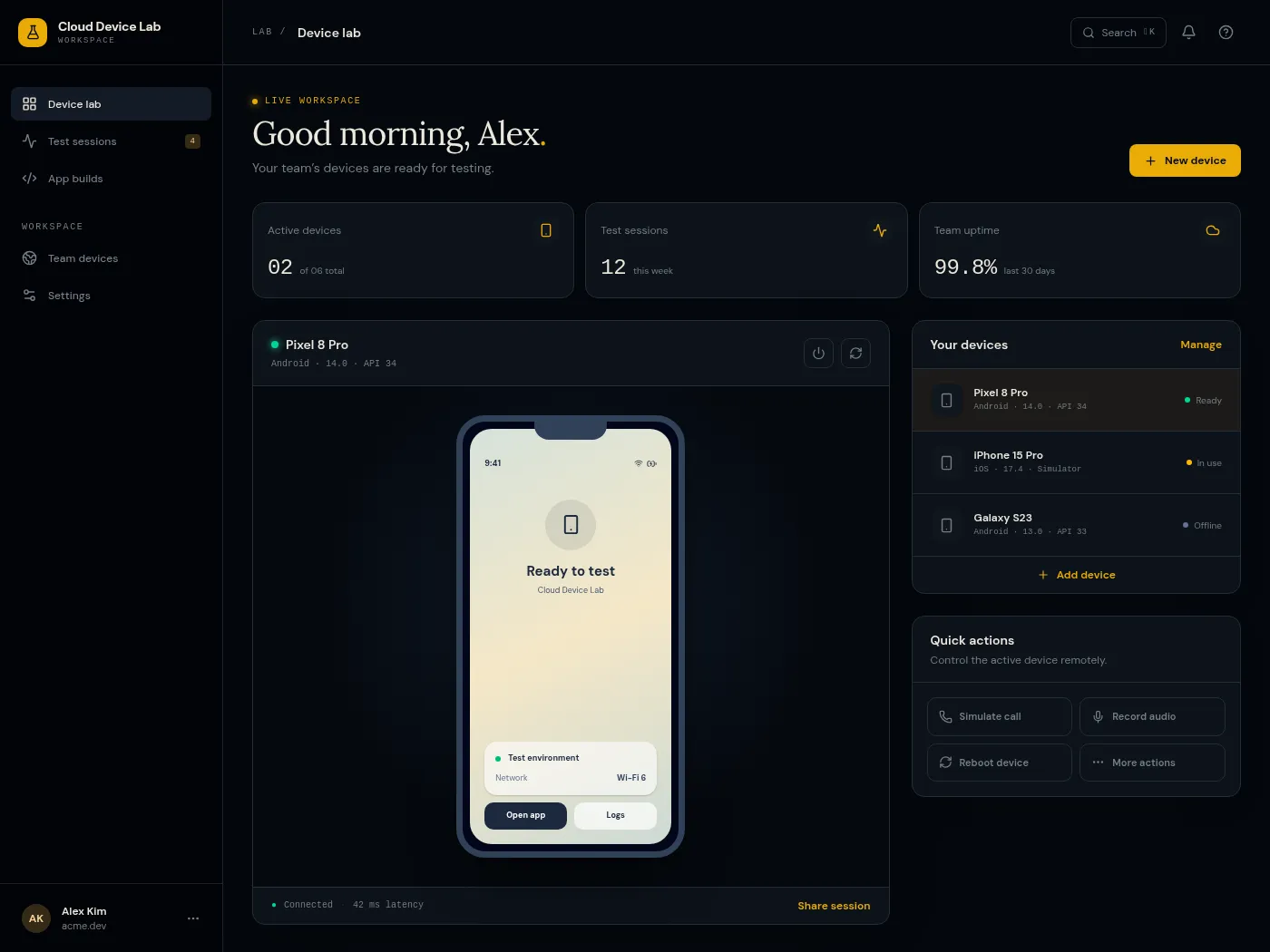 Cloud Mobile Device Lab