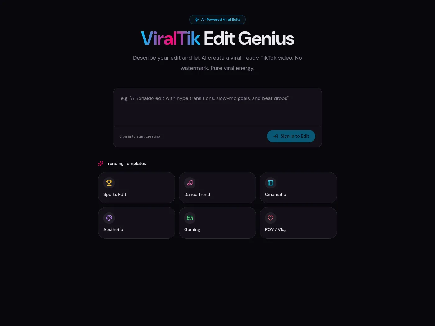 ViralTik Edit Genius