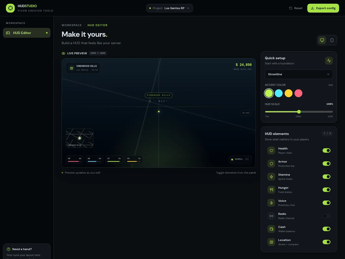 FiveM HUD Editor