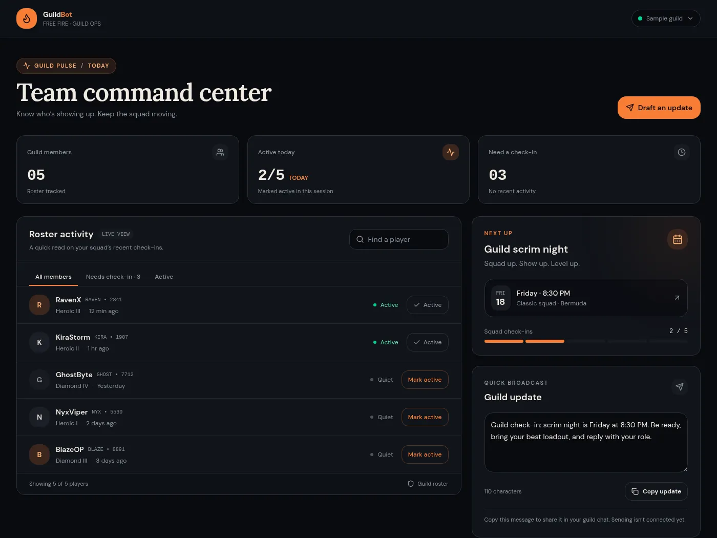 GuildBot for Free Fire