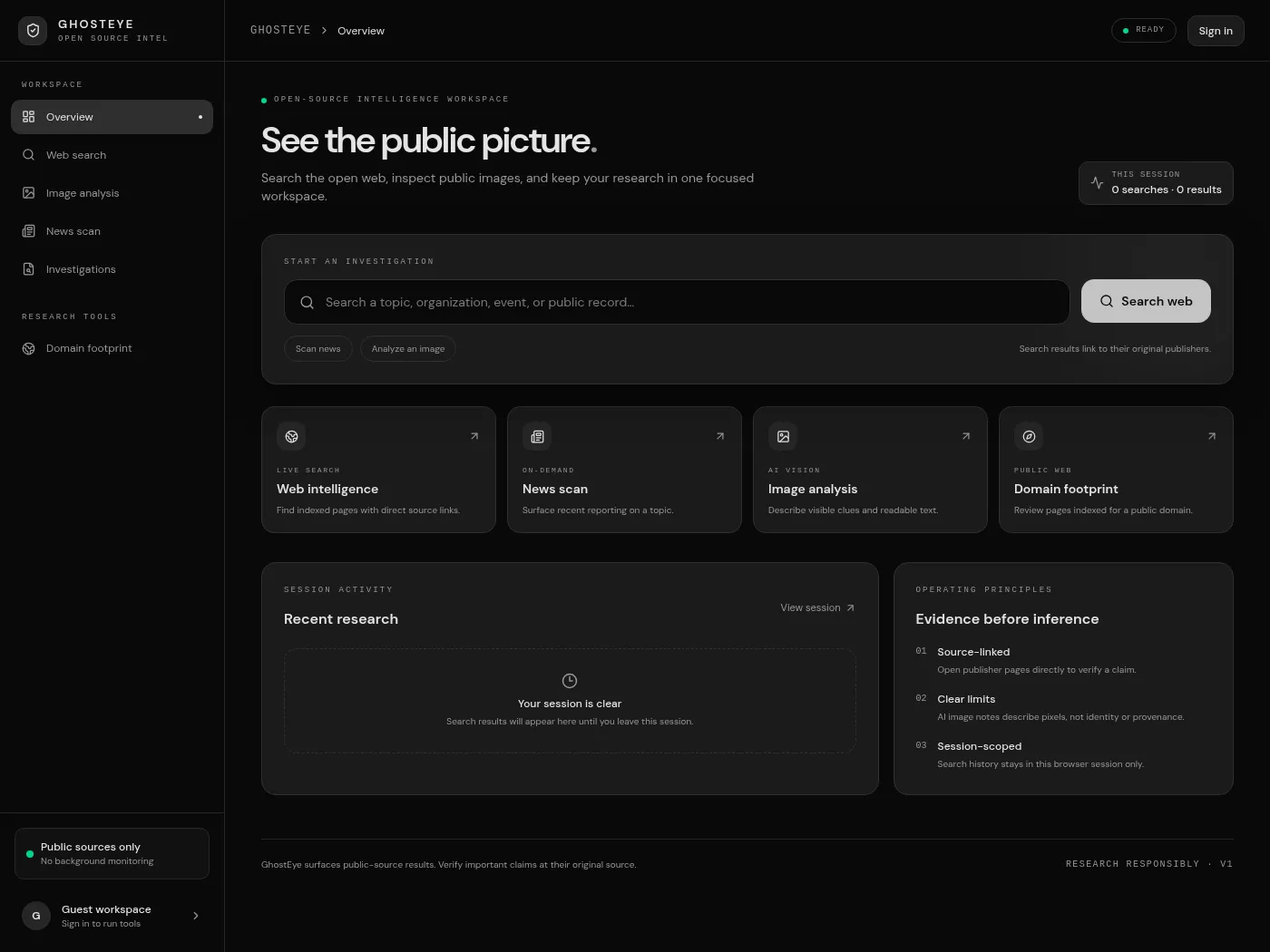GhostEye AI OSINT Hub