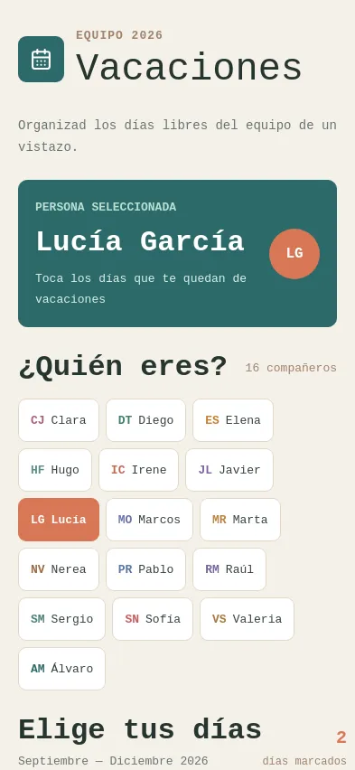 Vacaciones Compañeros