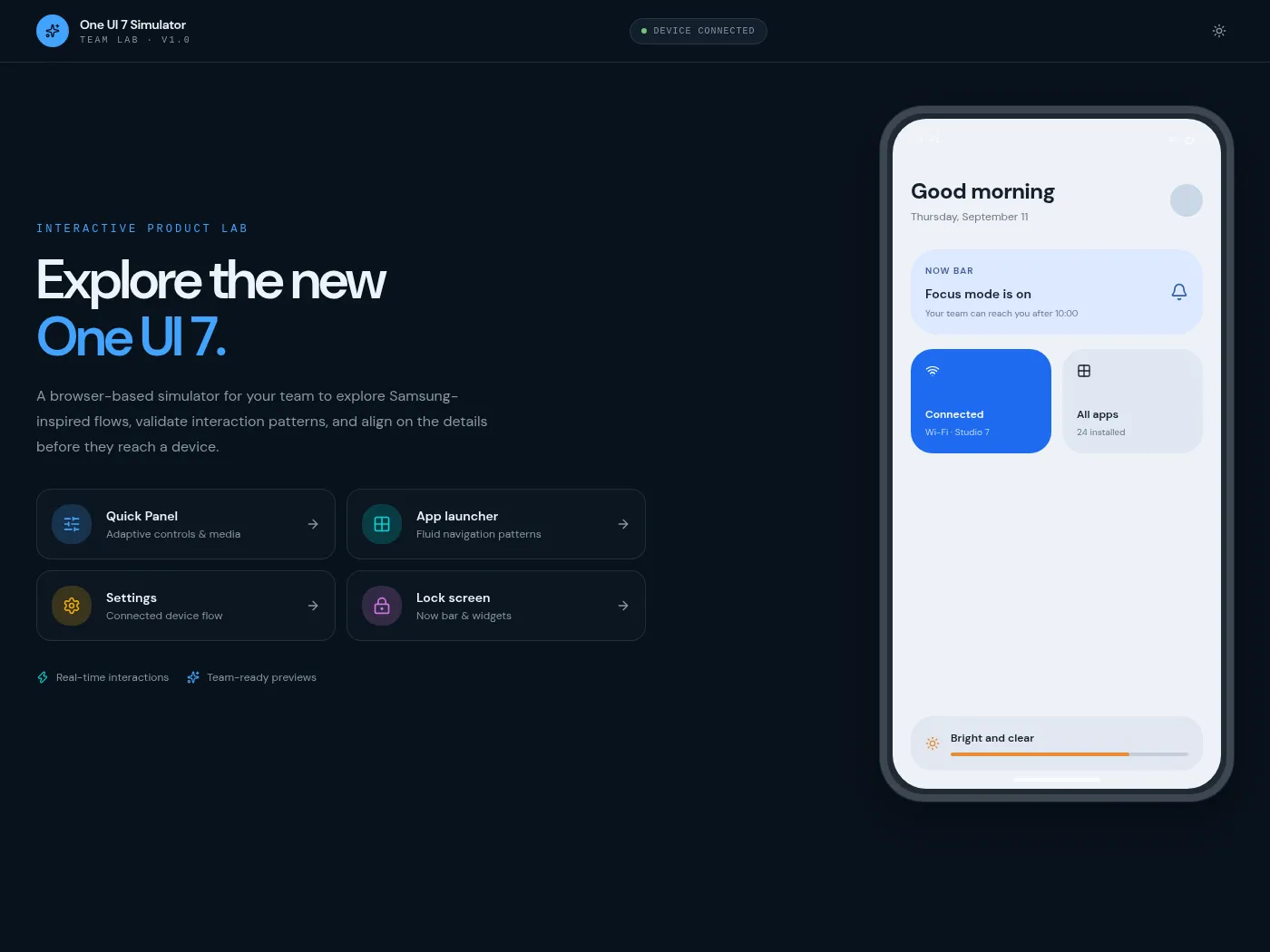 One UI 7 Browser Simulator