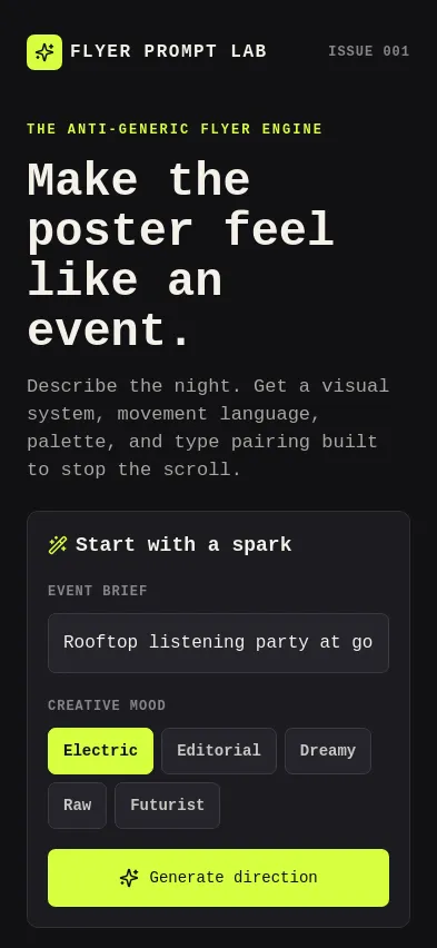 Flyer Prompt Lab