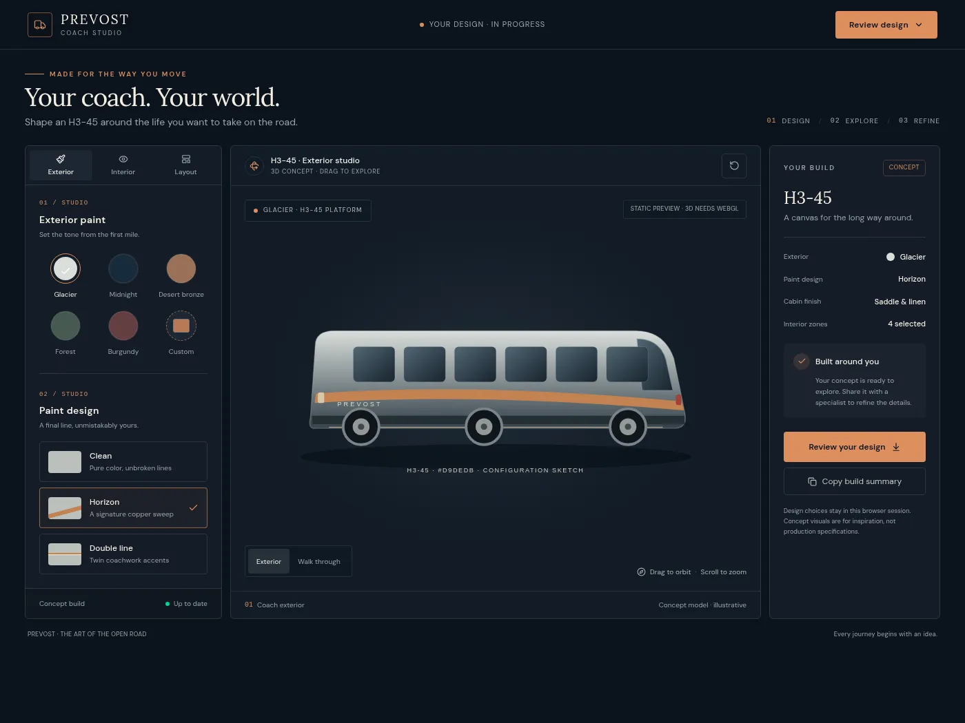 Prevost Builder 3D