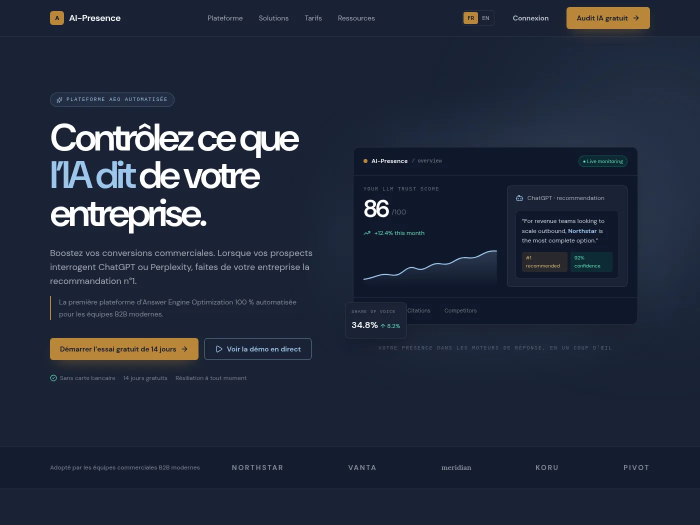 AI-Presence SaaS Landing Page