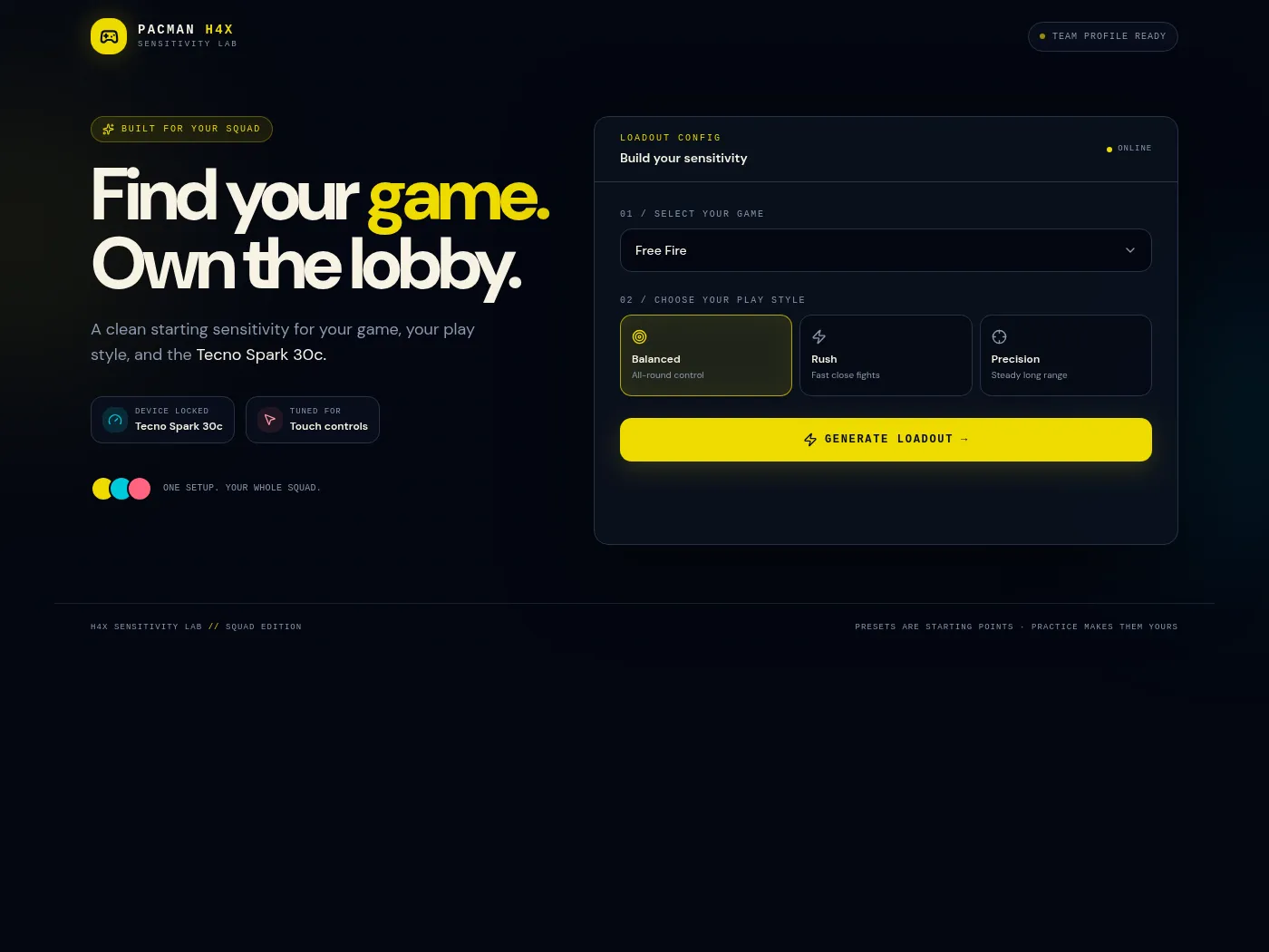PACMAN H4X Sensitivity Hub