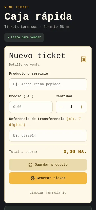 VeneTicket Printer App