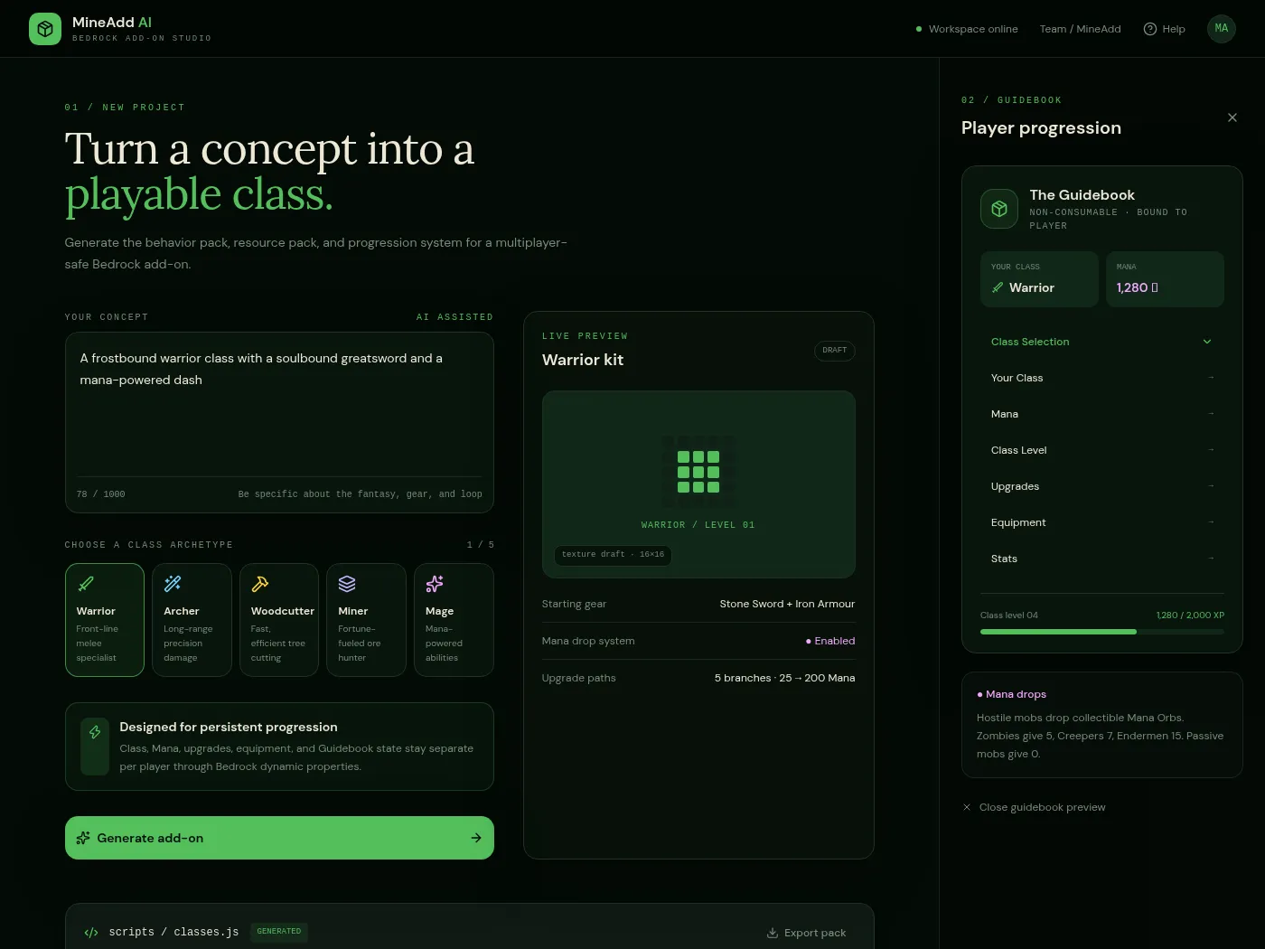 MineAdd AI Generator
