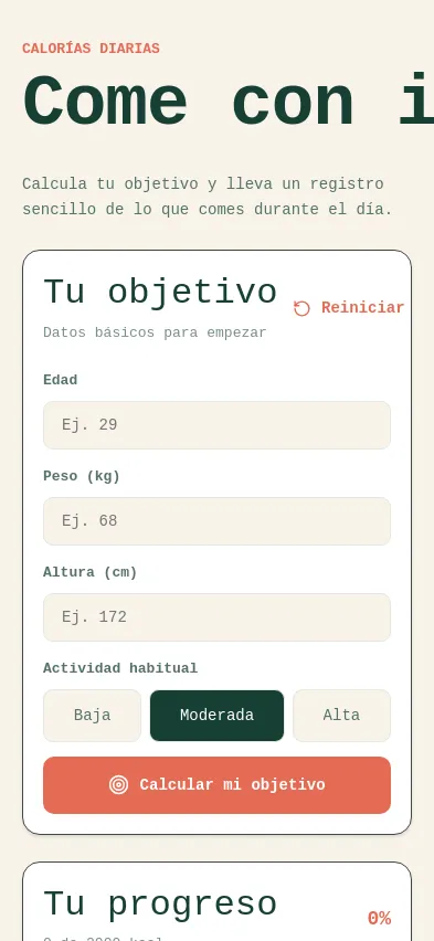 Calorías Diarias Tracker