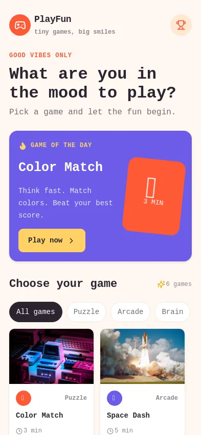PlayFun Mini Games