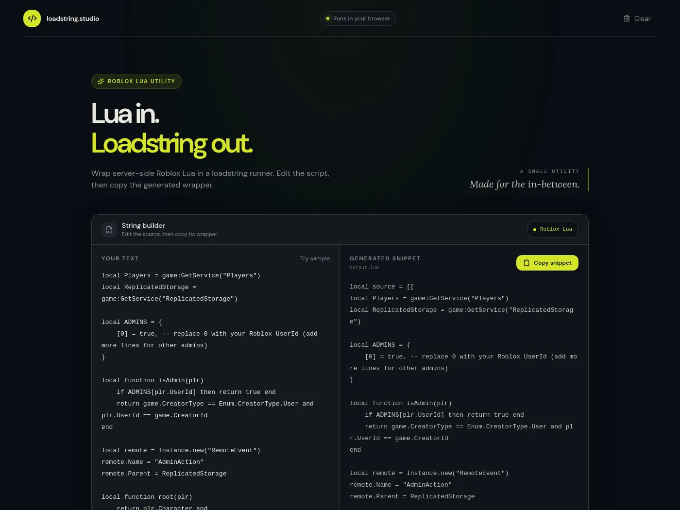 Simple Load String Script