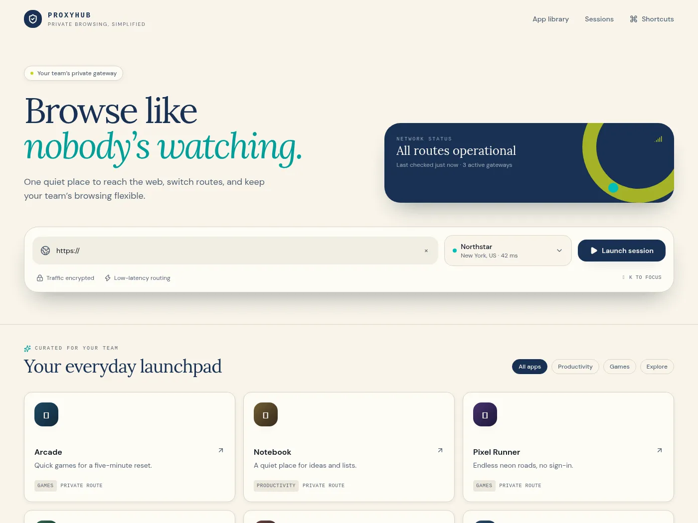 ProxyHub Browser Portal