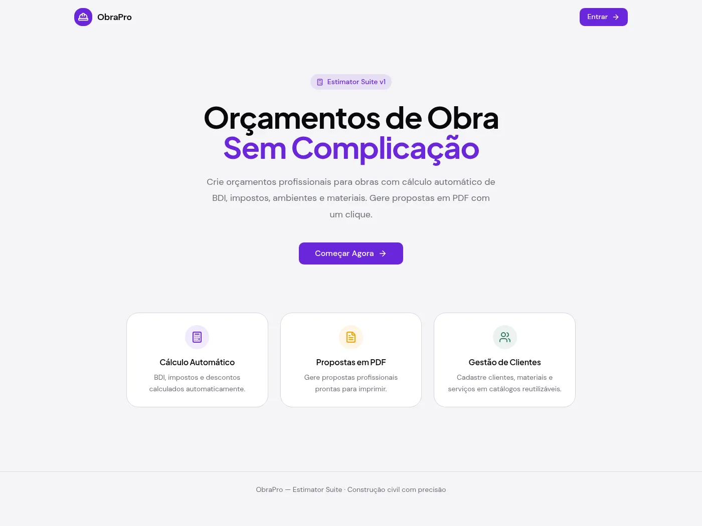 ObraPro Estimator Suite