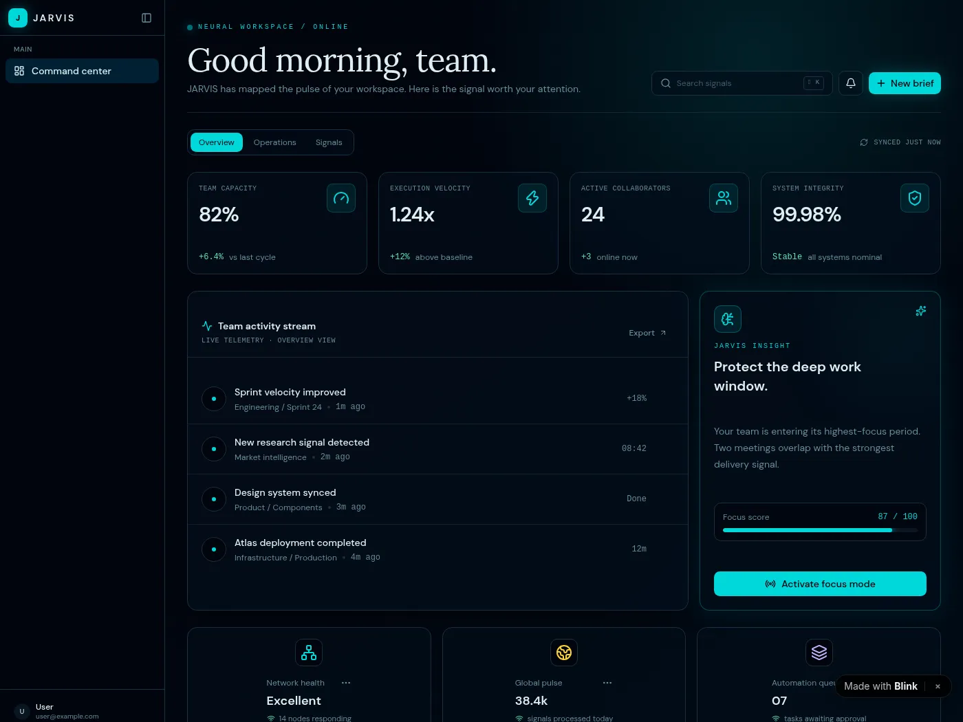 Jarvis Dashboard UX