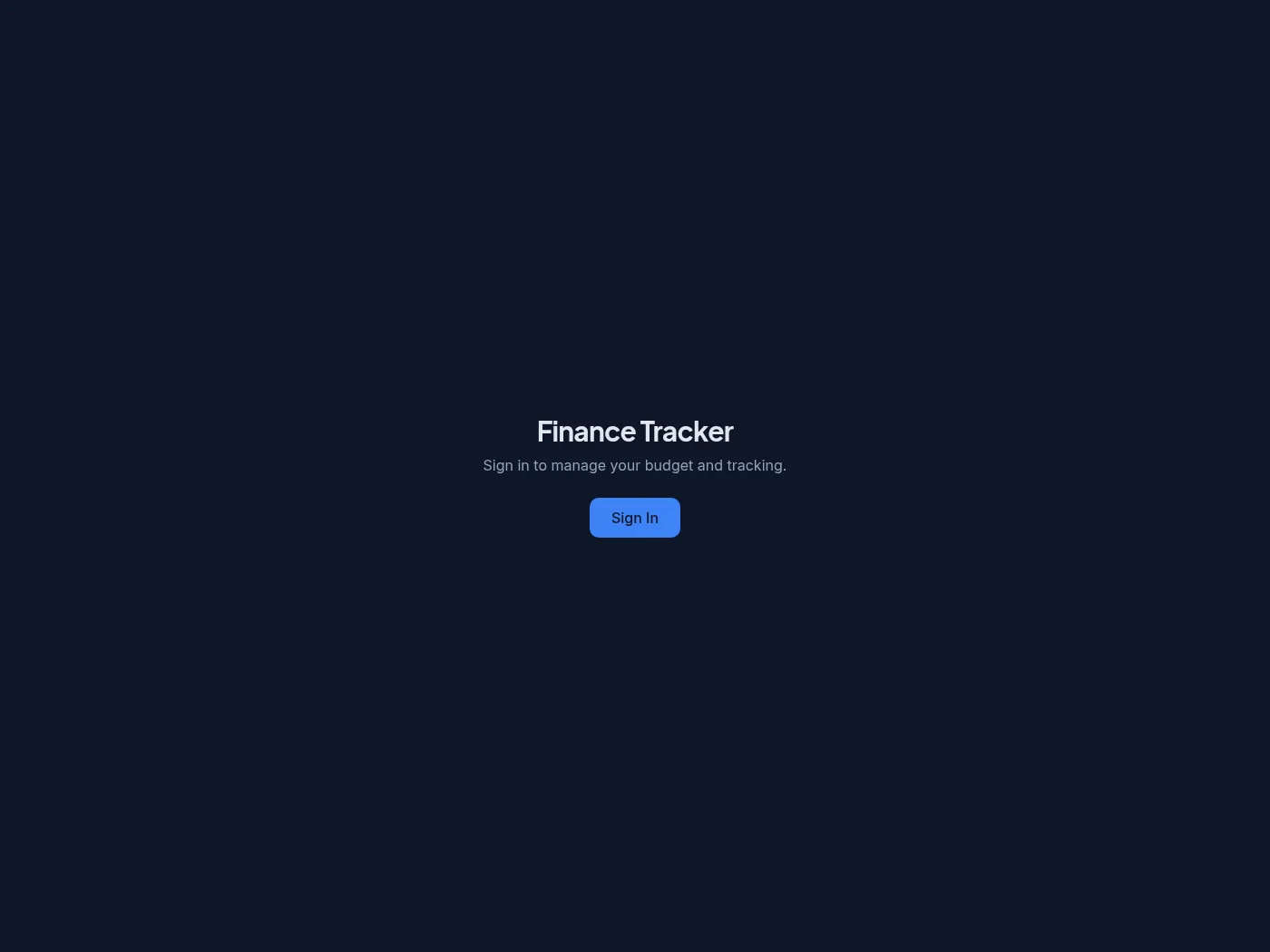 In-Depth Finance Tracker