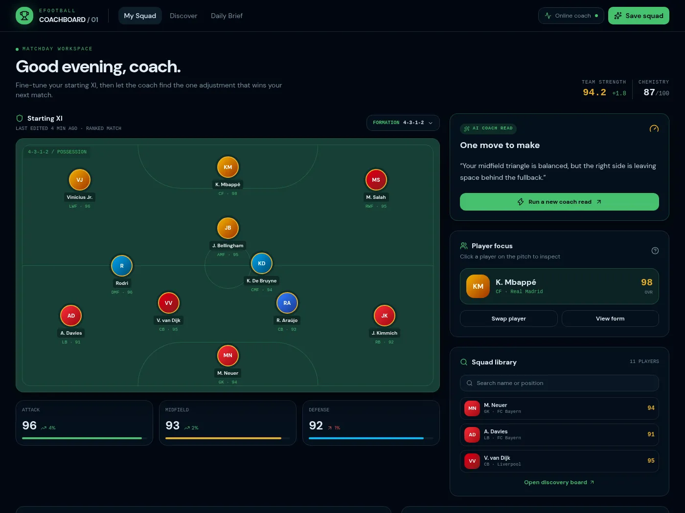 eFootball AI Squad Coach
