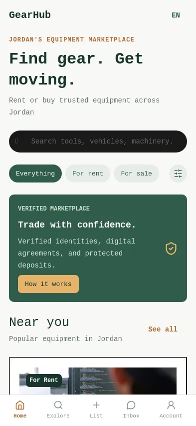 GearHub Marketplace App