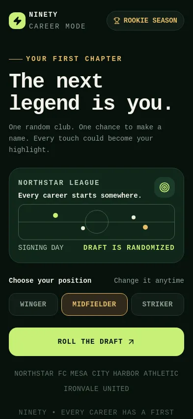 Football Career Sim