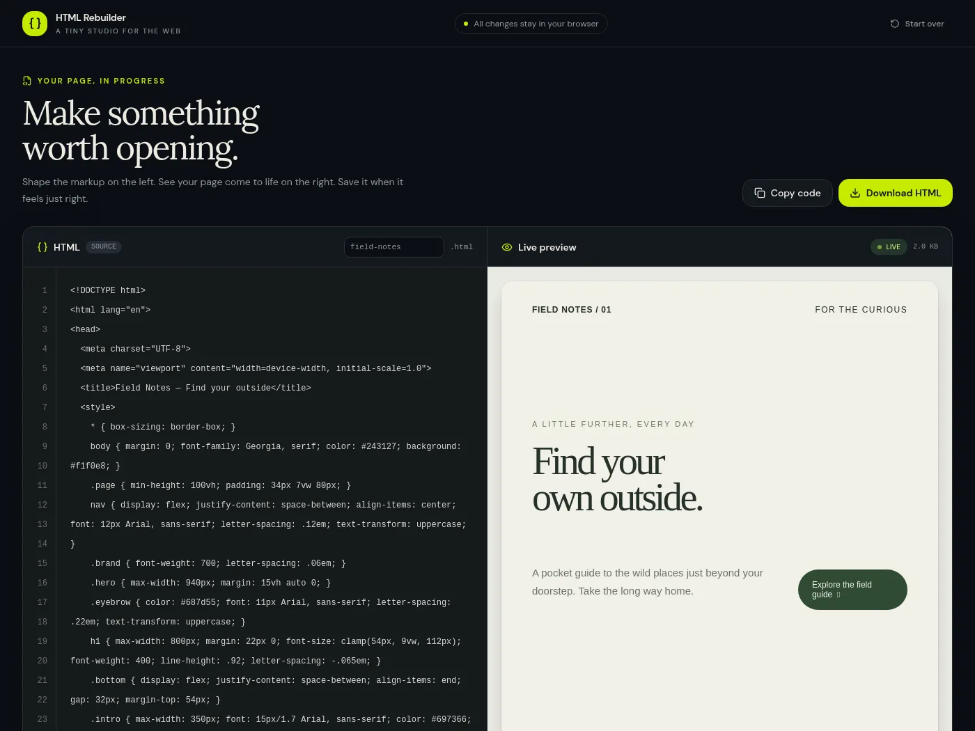 HTML Rebuilder