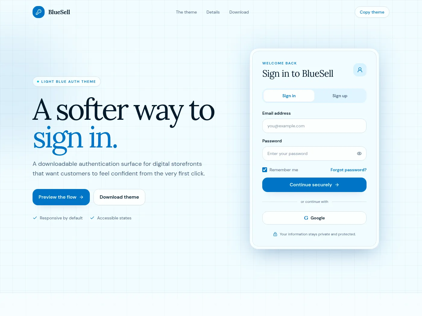 BlueSell Auth Theme
