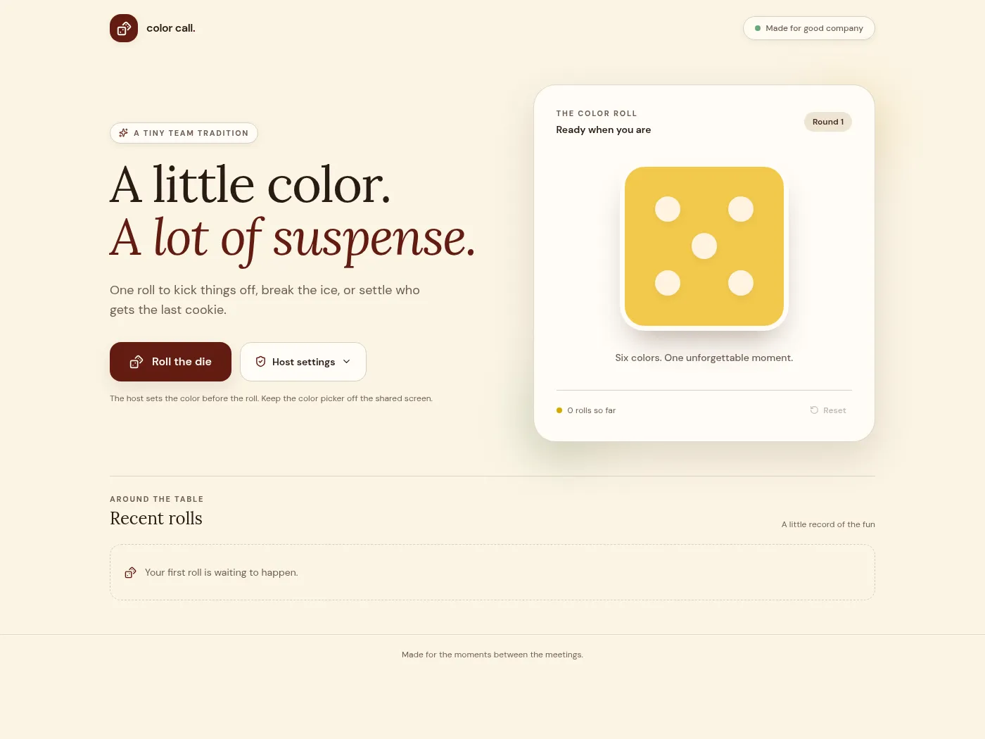Color Dice Rigster