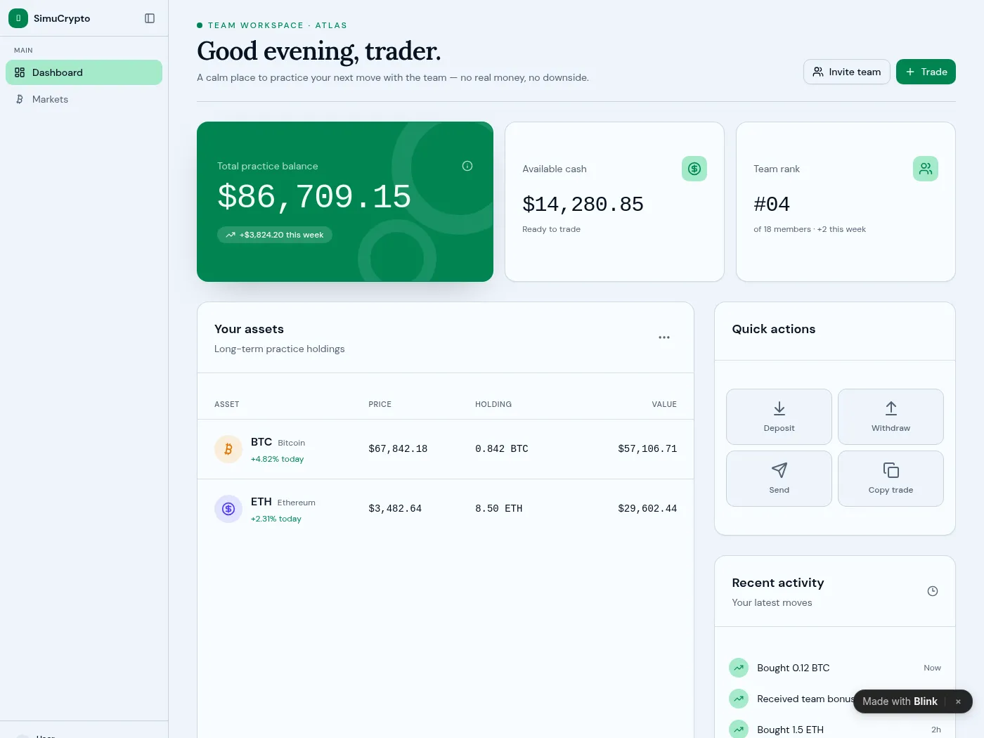 SimuCrypto Exchange