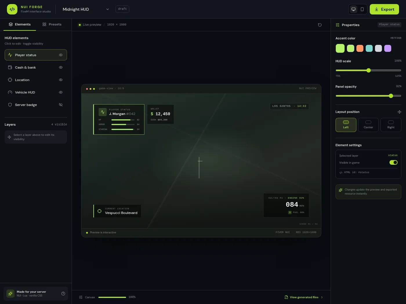 FiveM UI Builder